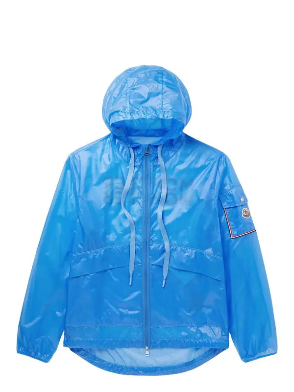 Moncler Ebizo Logo-print Nylon-ripstop Hooded Jacket - Blue