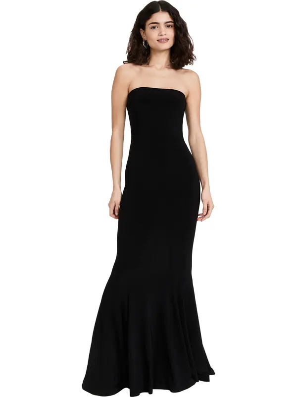 Norma Kamali Strapless Fishtail Gown - Black