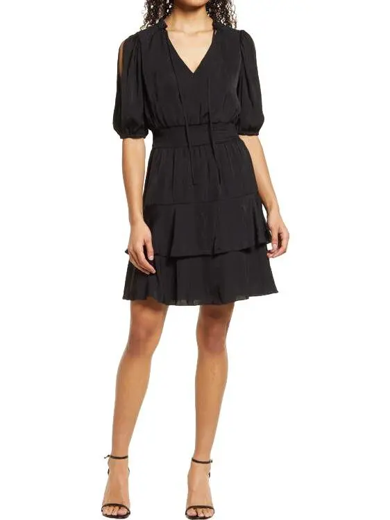 Sam Edelman Tiered A-line Dress - Black