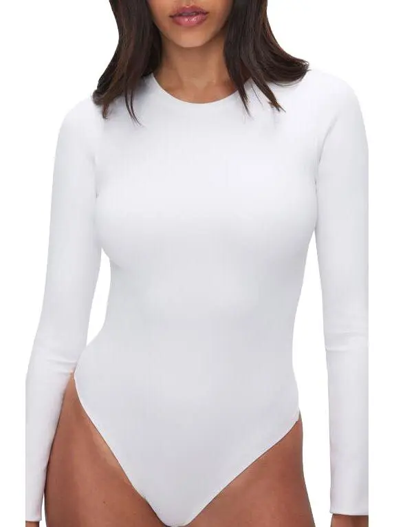 Good American Sculpting Crewneck Bodysuit - White001