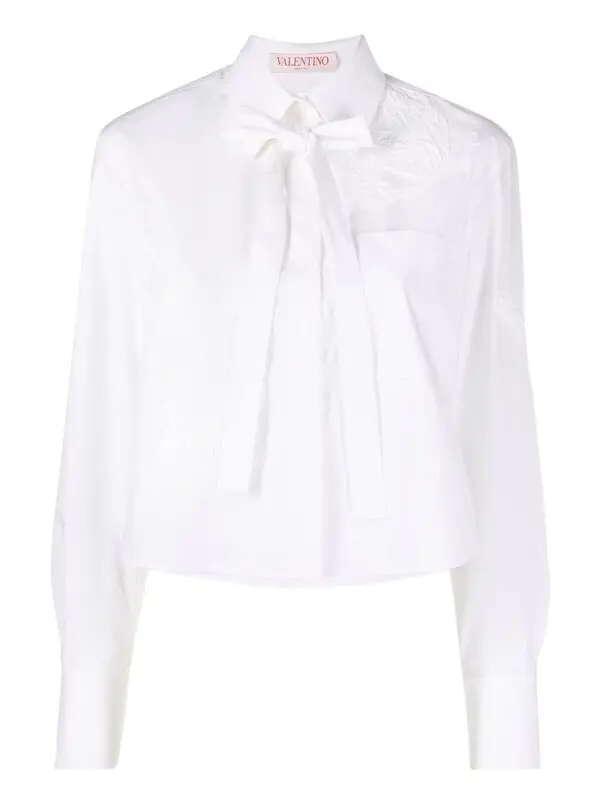 Valentino Garavani Appliqué Cropped Shirt - White