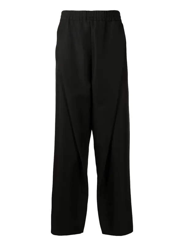 YOSHIOKUBO Pleat-detailed Straight-leg Trousers - Black