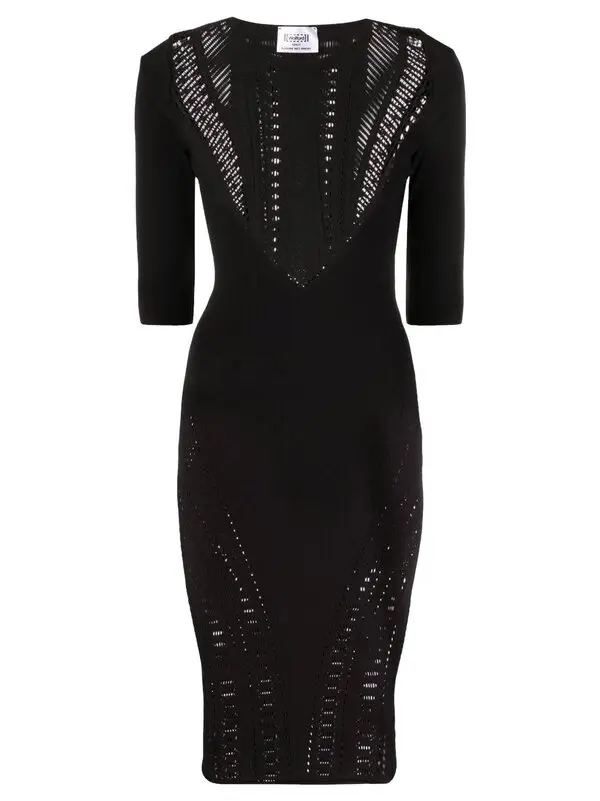 Wolford X Alberta Ferretti Ajouré Net Dress - Black