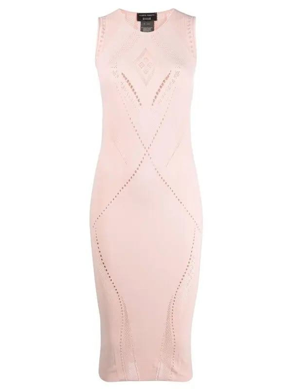 Wolford Ajouré Net Mid-length Dress - Pink