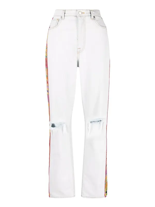 Etro Embroidered Straight-leg Jeans - Blue