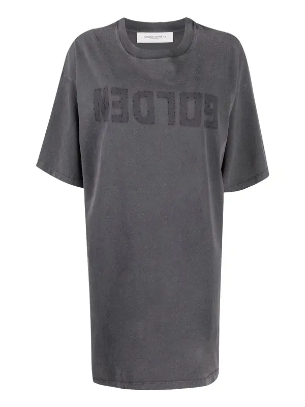 GOLDEN GOOSE Logo-print T-shirt Dress - Grey