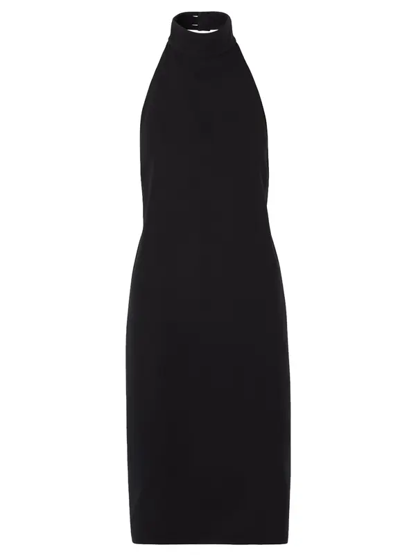 Burberry Funnel-neck Silk Bib Dress - Black