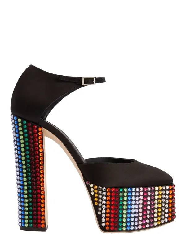 GIUSEPPE ZANOTTI 150mm Bebe Strass Pumps - Black