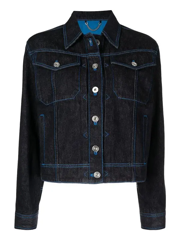 FERRAGAMO Cropped Denim Jacket - Blue