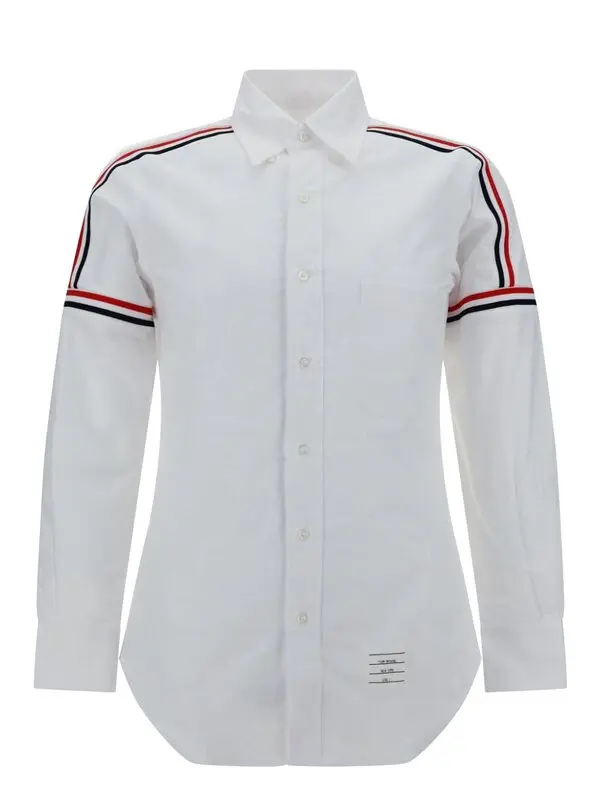 Thom Browne Seamed Elastic Stripe Oxford Shirt - White