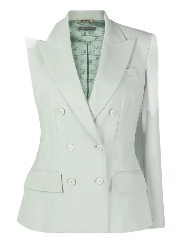 Alberta Ferretti Double-breasted Blazer - Green