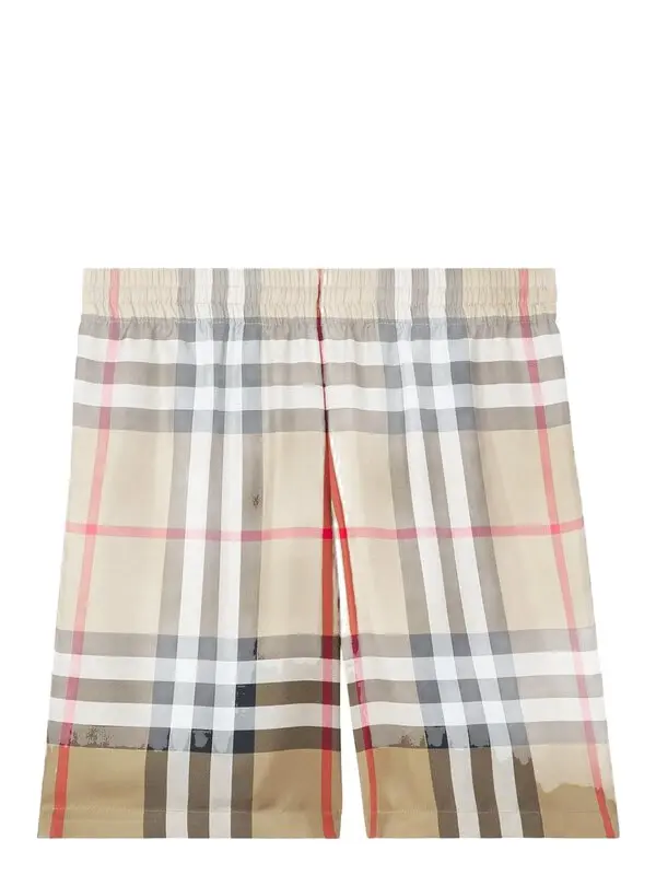 Burberry Check-print Silk Shorts - Brown