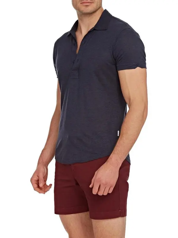 Orlebar Brown Sebastian Linen Polo Shirt - Navy