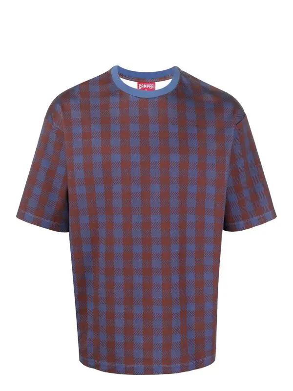 Camper Check-print T-shirt - Blue