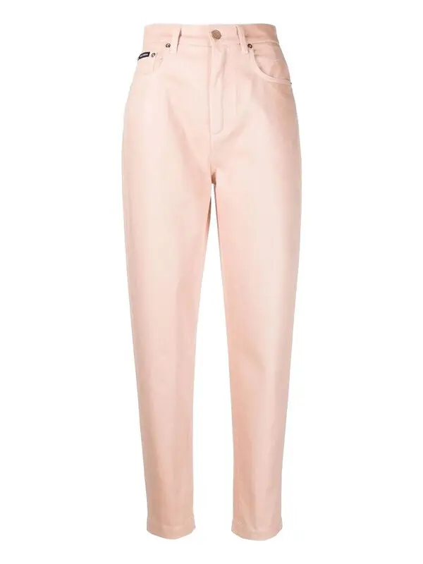 Dolce & Gabbana Tapered High-waisted Trousers - Neutrals