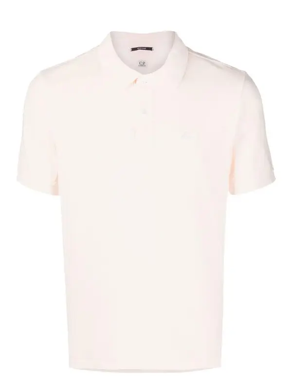 C.P. COMPANY Embroidered Logo Cotton Polo Shirt - Neutrals