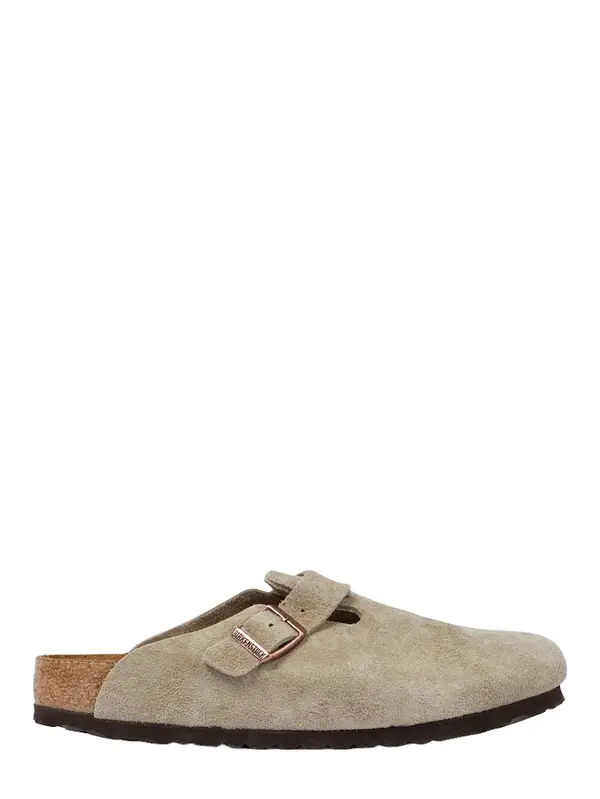 BIRKENSTOCK Boston Sfb Suede Mules - Neutrals