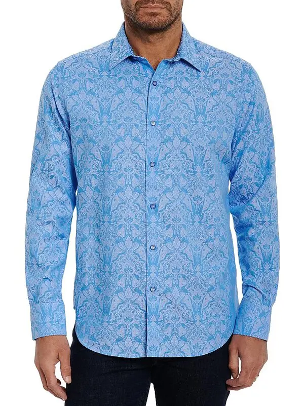 Robert Graham Highland Long Sleeve Woven Shirt - Light Blue