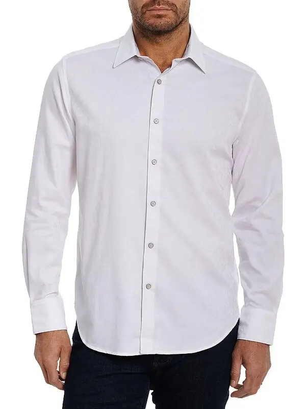 Robert Graham Highland Long Sleeve Woven Shirt - White