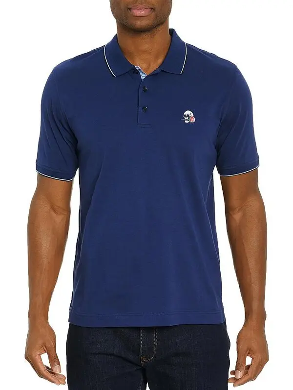 Robert Graham Rossi Short Sleeve Knit Polo Shirt Exclusive - Navy