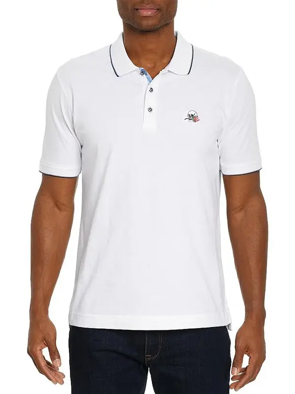 Robert Graham Rossi Short Sleeve Knit Polo Shirt Exclusive - White