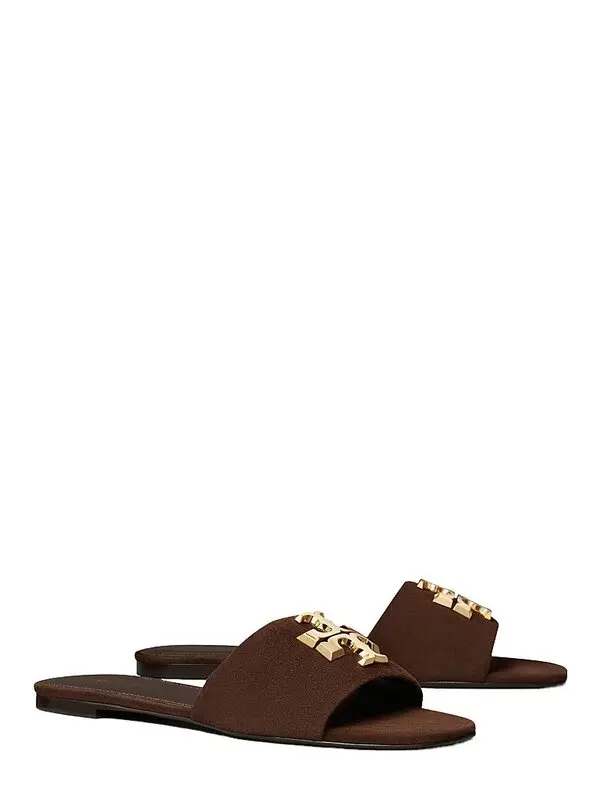 Tory Burch Eleanor Slide Sandals - Dark Cocoa