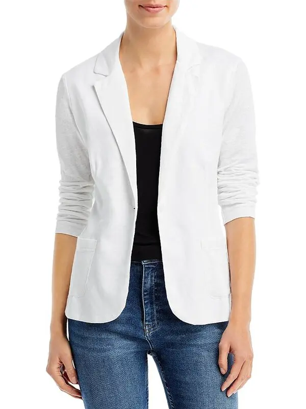 Majestic Filatures Fitted Linen Blazer - Blanc