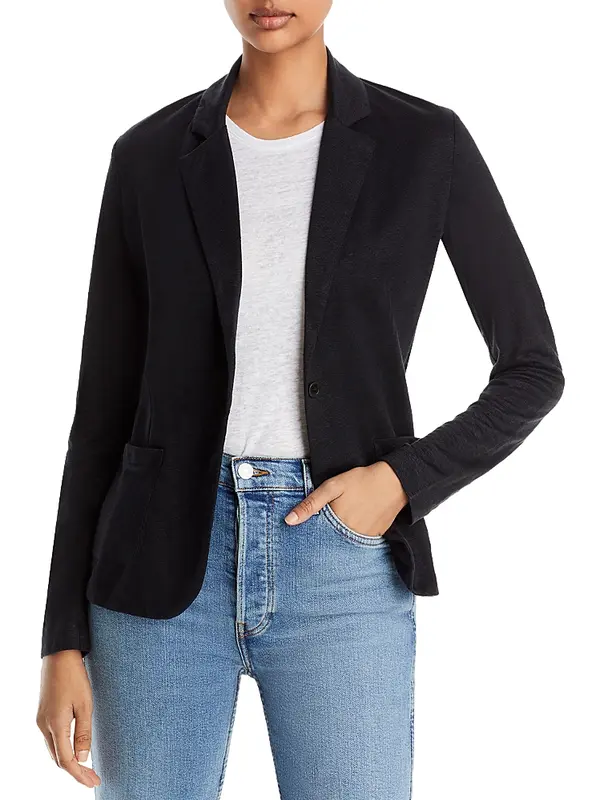 Majestic Filatures Fitted Linen Blazer - Noir