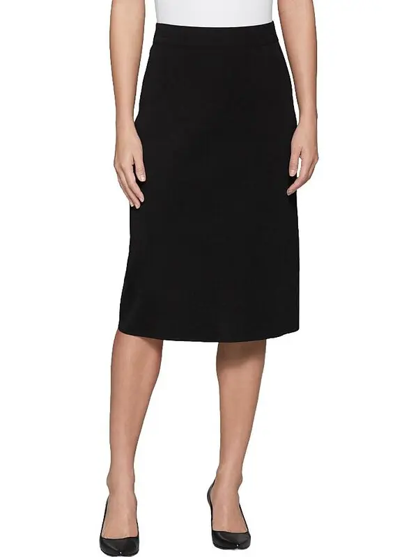 Misook Straight Pull-on Skirt - Black