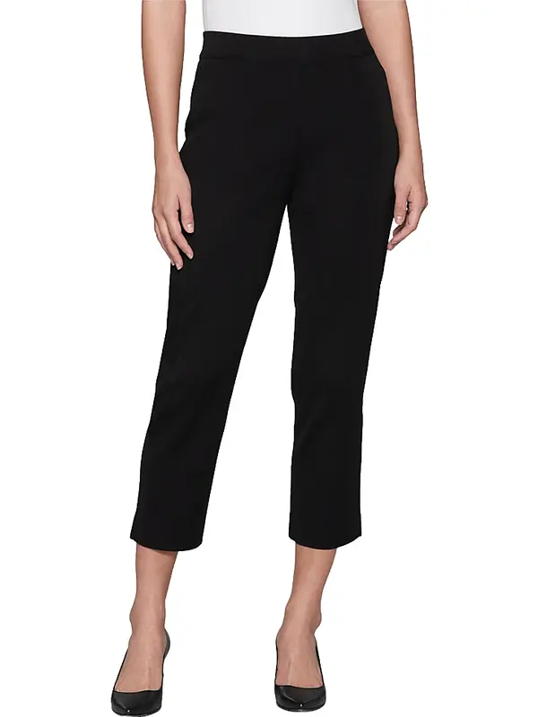 Misook Cropped Pull On Pants - Black