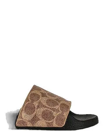 COACH Udele Slide With Signature Monogram Print - Tan