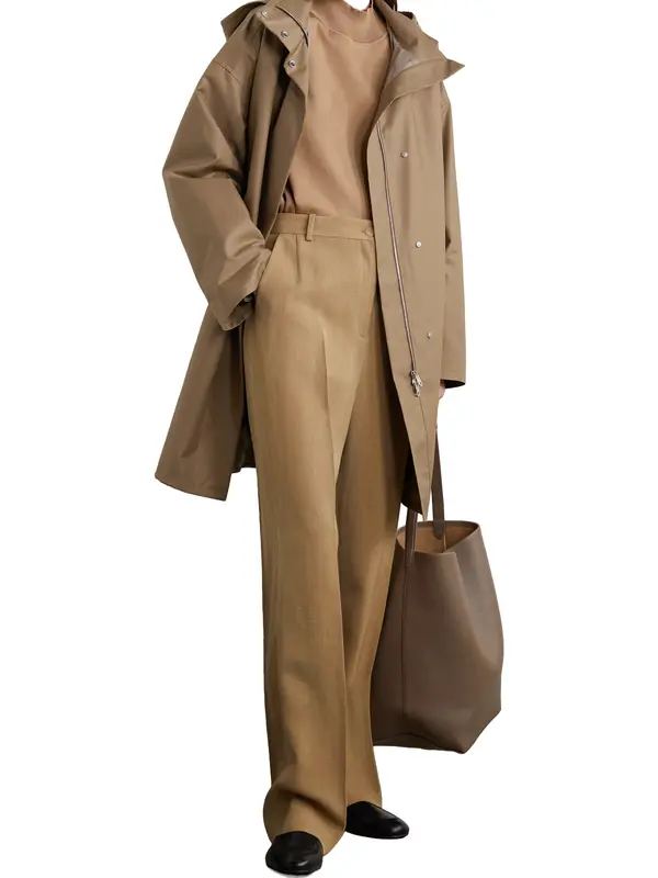 THE ROW Paulita Hooded Belted Coat - Neutrals