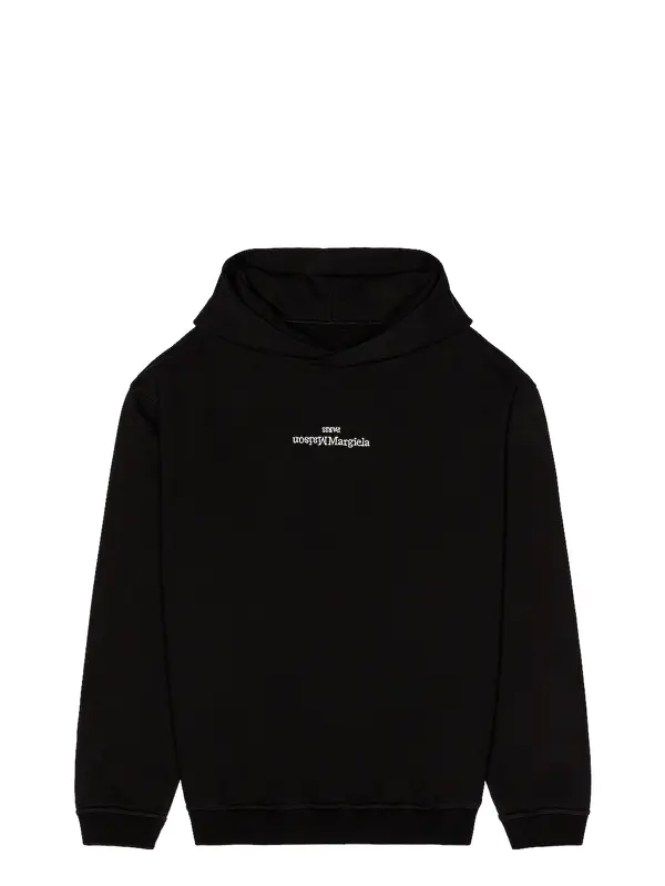 MAISON MARGIELA Upside Down Logo Hoodie - Black