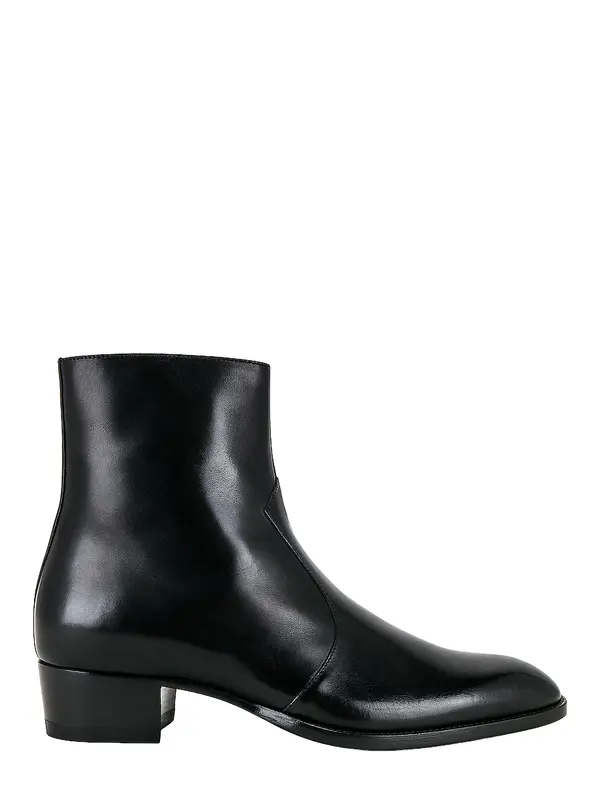 Saint Laurent Wyatt Western Zipped Boots - Noir