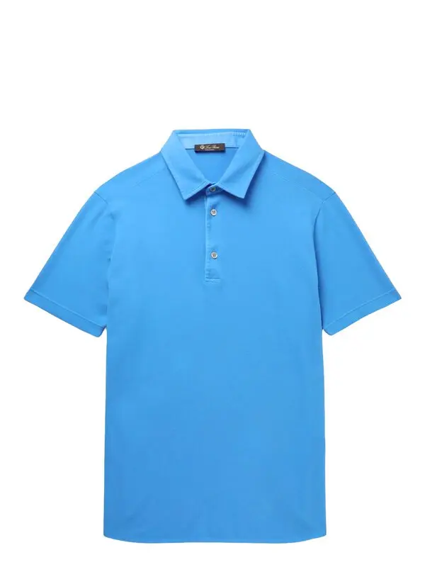 Loro Piana Cotton-piqué Polo Shirt - Blue