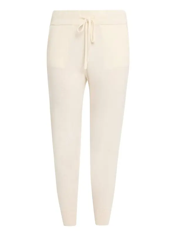ARLOTTA CASHMERE Drawstring Sweatpants With Ribbed Cuffs - Snow