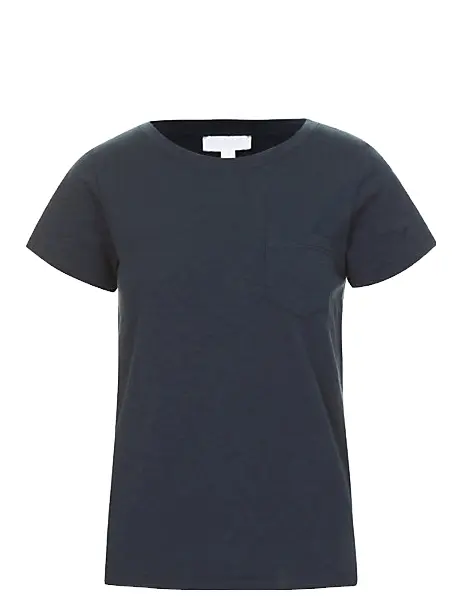 THE WHITE COMPANY Round-neck Organic-cotton T-shirt - Navy