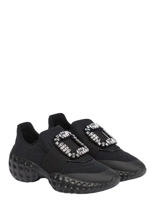 ROGER VIVIER Viv' Run Moonlight Strass Sneakers - Black