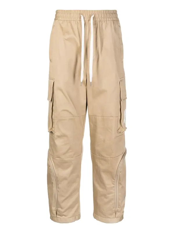 PORTS V Drawstring Cargo Trousers - Brown
