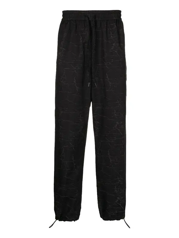PORTS V All-over Logo Print Trousers - Black