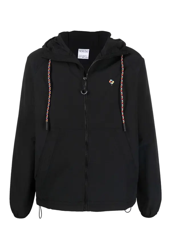 COUNTY OF MILAN Marcelo Burlon Lightweight Windbreaker Jacket - Black
