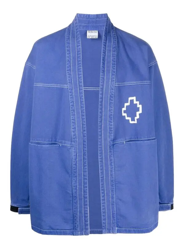 COUNTY OF MILAN Marcelo Burlon Logo-print Jacket - Blue