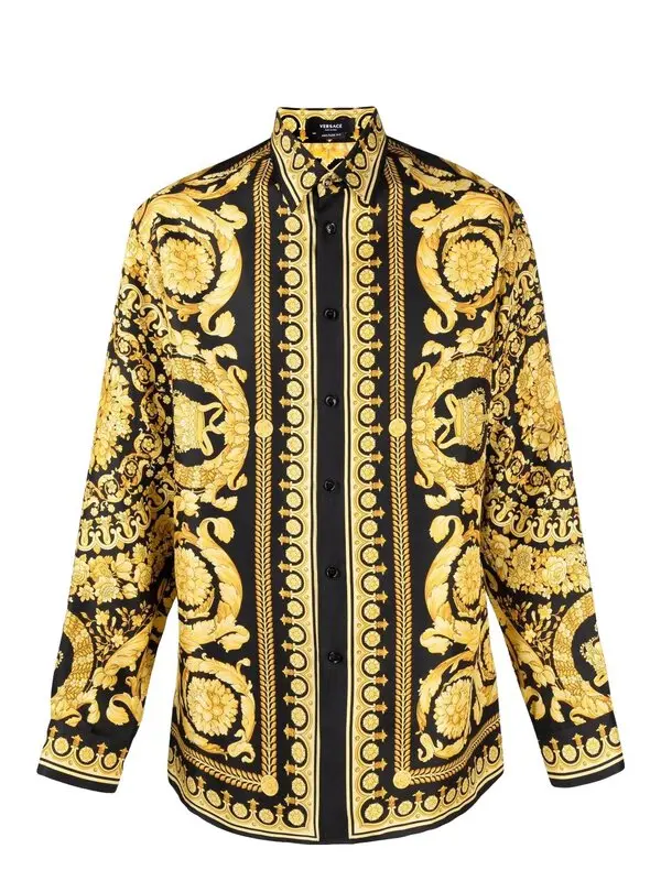 Versace Barocco Silk Shirt - Black