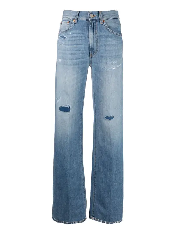 DONDUP Distressed Wide-leg Jeans - Blue