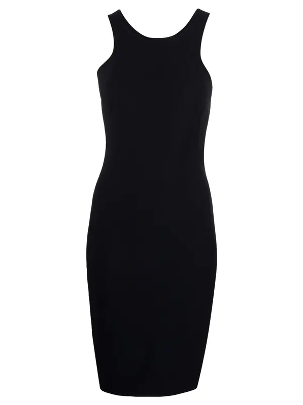 Patrizia Pepe Round-neck Racer Dress - Black