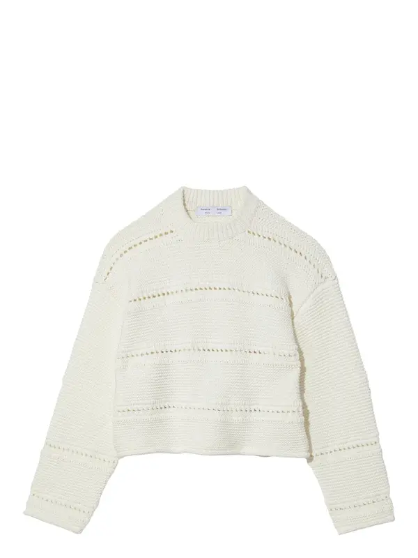Proenza Schouler White Label Cropped Open-knit Jumper - White