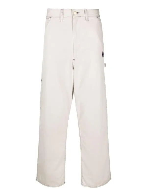 Needles X Smith's Butterfly-embroidered Trousers - Neutrals