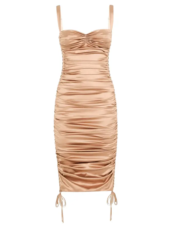 Dolce & Gabbana Ruched Mid-length Dress - Neutrals