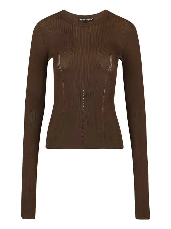 Dolce & Gabbana Long-sleeve Ribbed Jumper - Brown