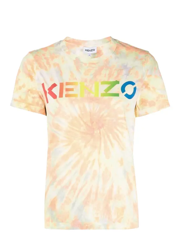 Kenzo Logo-print Tie-dye T-shirt - Orange